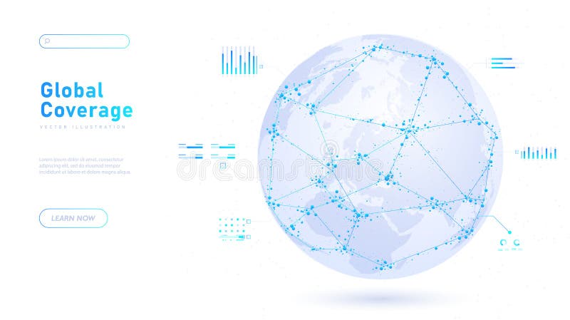 Global Coverage White Poster Vector Stock Illustration - Illustration ...