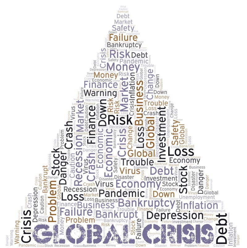 Global Crisis Word Cloud Create with Text only. Stock Illustration ...