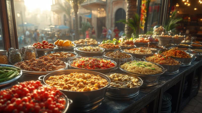 Global Cuisine Buffet, Diverse Food Stock Photo - Image of diverse ...