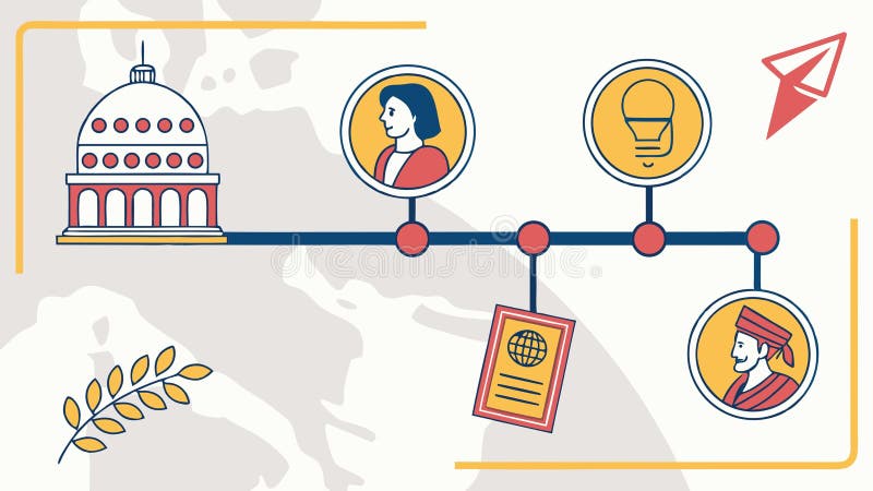 Global Cultural Progress Timeline on World Map, Vector Design ...