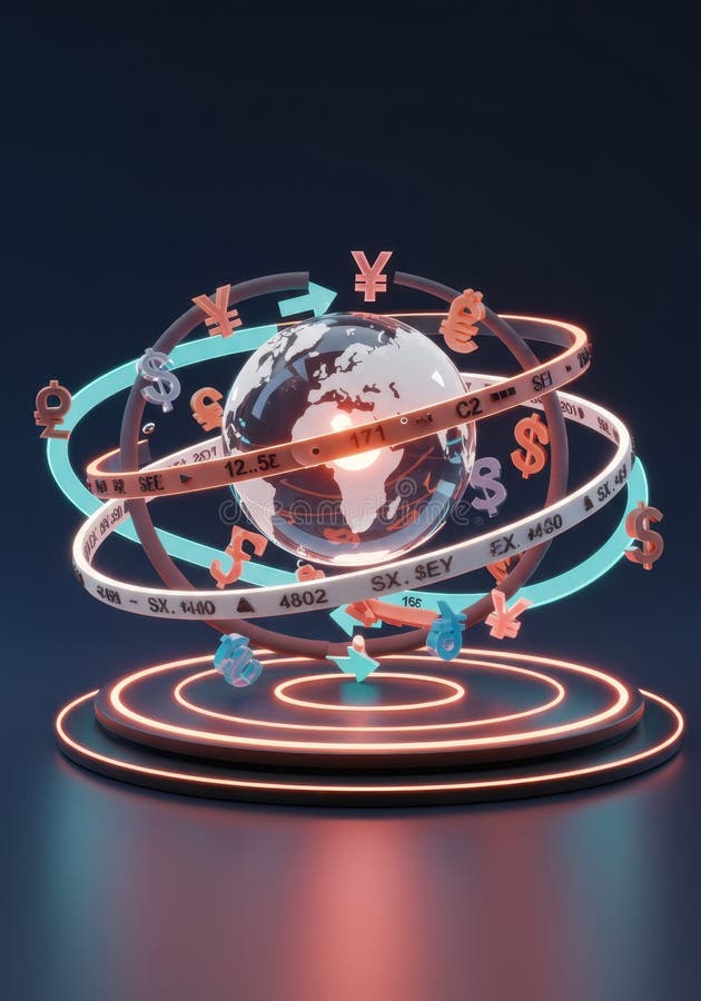 Global Currency Exchange Network 3D Pixel Art Stock Illustration ...