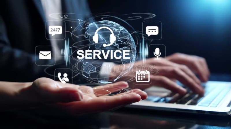 Global Customer Service and Digital Communication Network Concept Stock ...