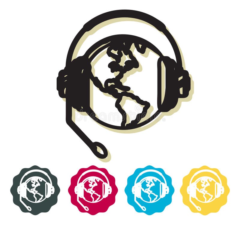 Global Customer Support - Icon Stock Illustration - Illustration of ...