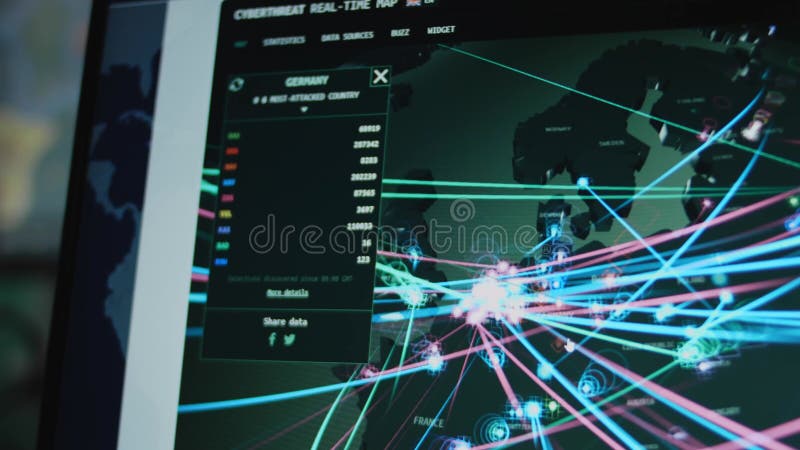 Global Cyber Attack Around the World with Planet Earth Viewed from ...