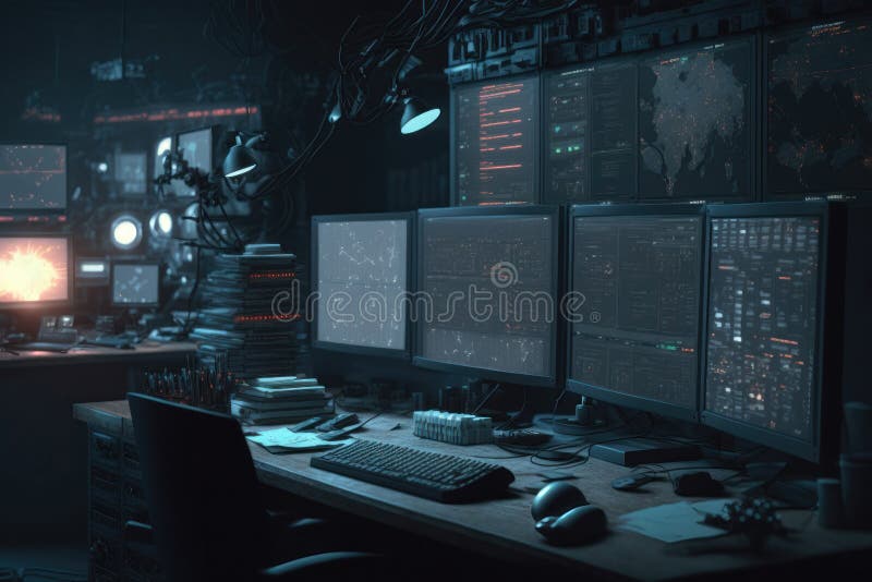 Global Cyber Attack Map. Generative AI Stock Illustration ...