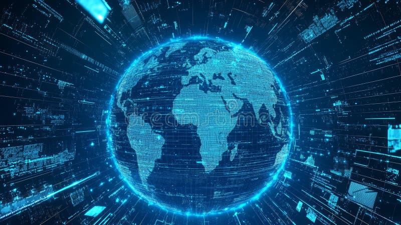 Global Cyber Attack Visualization Data Security Network Overlaid on ...