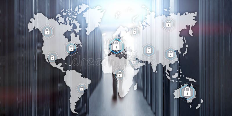 Global Cyber Security Concept Communication Privacy Data Protection ...