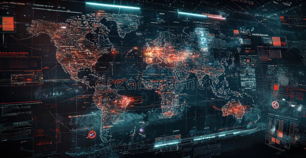 Global Cyber Warfare Zones Interactive Visualization of Digital ...