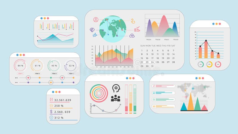 Global Dashboard Interface with Calendar, Data Graphs, and ...