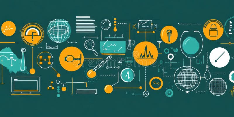 Global Data Analysis Network Stock Illustration - Illustration of ...