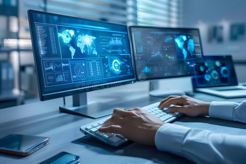 Global Data Analyst Uses Advanced Software To Process and Analyze ...