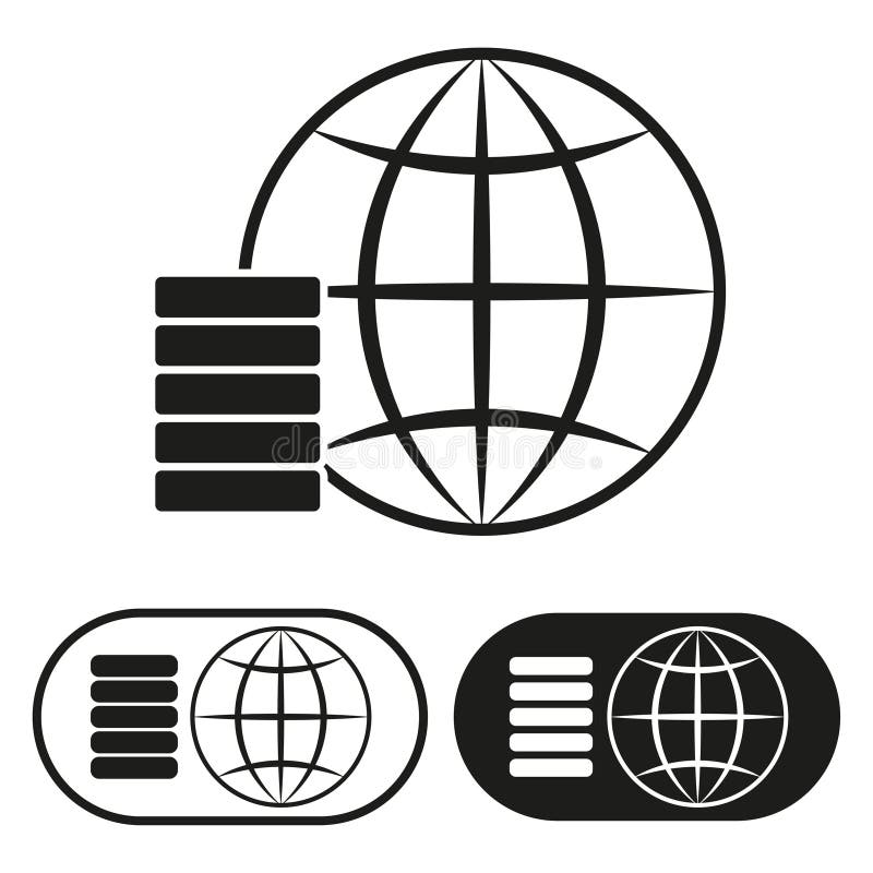 Global Data Center Icon. World Data Server Symbol. Vector Illustration ...