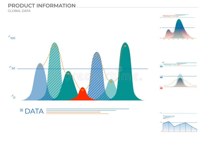 Global Data Charts in Color. Vector Elements Charts. Stock Vector ...