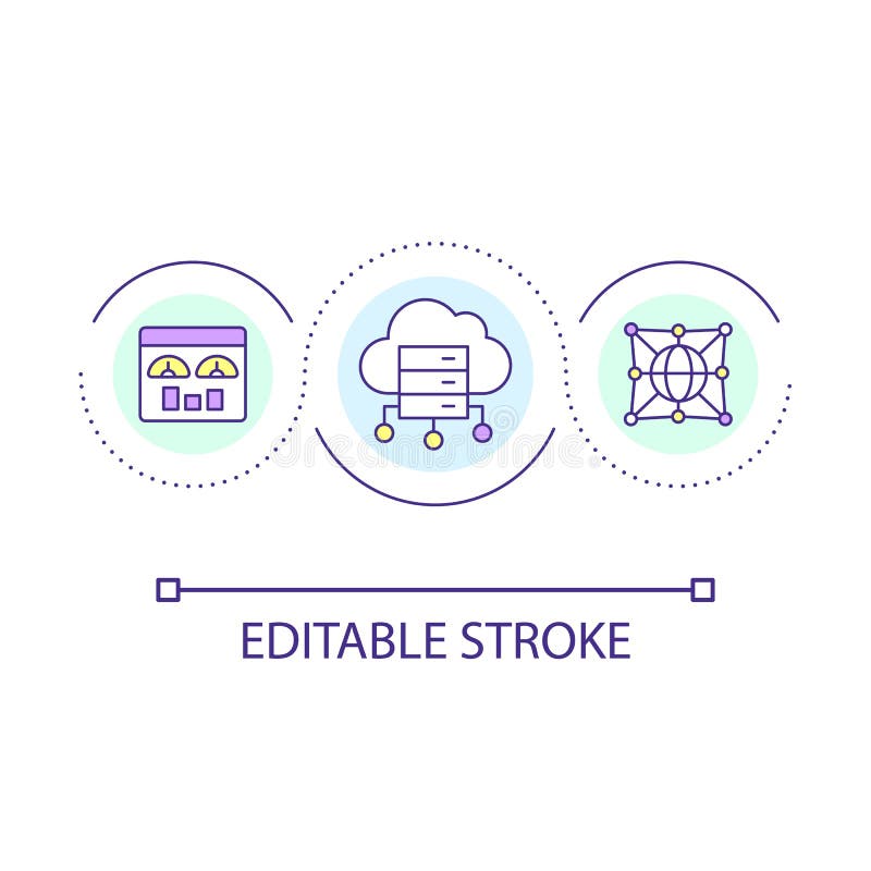 Global Data Cloud Storage Loop Concept Icon Stock Illustration ...