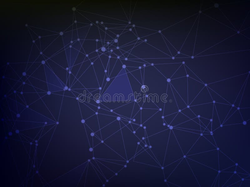 Global Data Exchange Blockchain Vector. Virtual Reality Polygon Design. Nodes and Lines ...