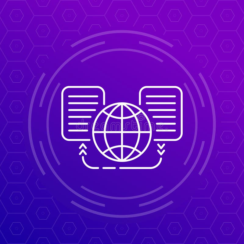 Global Data Exchange Line Icon for Web Stock Vector - Illustration of ...