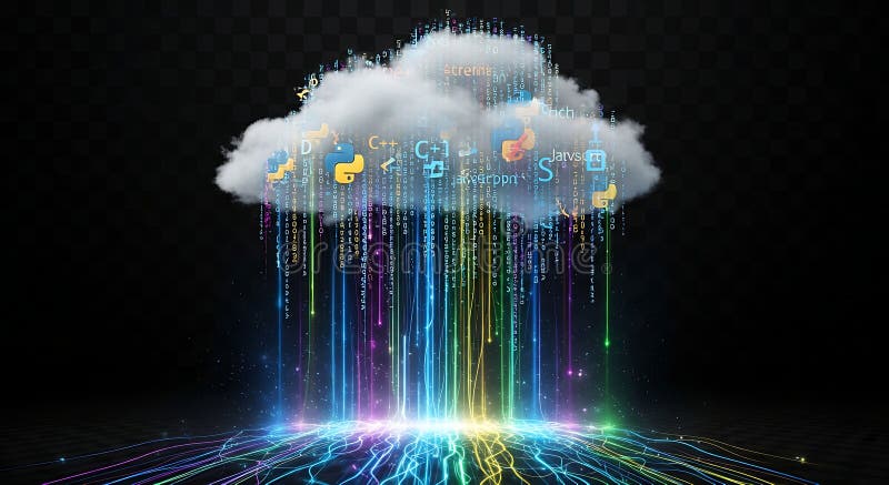 Global Data Flow from Cloud Computing Concepts Stock Illustration ...