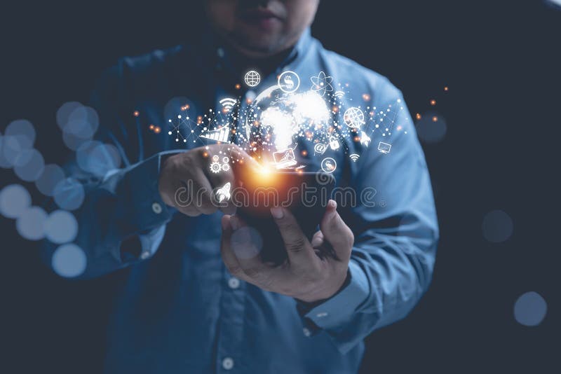 The Global Data Information and Technology Exchange. a Businessman ...