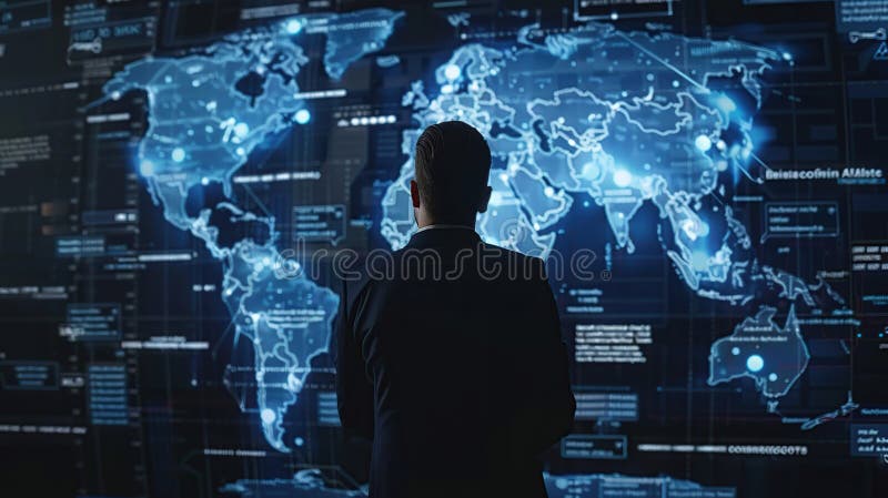 Global Data Network Analysis Stock Illustration - Illustration of ...