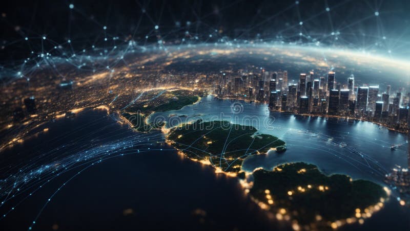 Global Data Network - Connected World with Intricate Data Streams ...