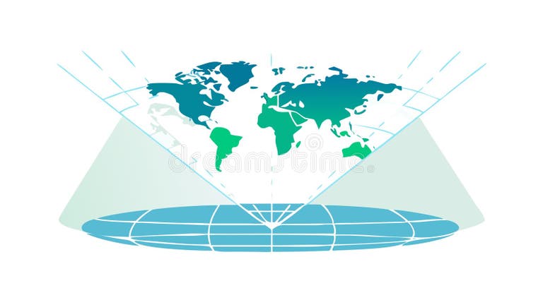 Global Data Projection. Worldwide Information System, Vector Design ...