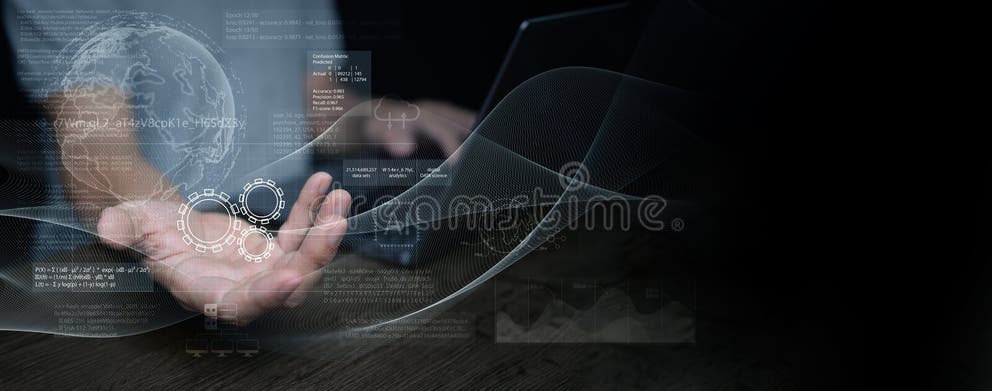 Global Data Science and Artificial Intelligence Background with Futuristic Analytics, Machine ...
