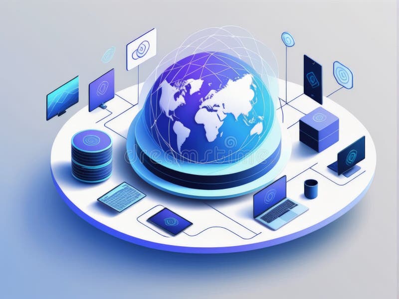 Global Data Transfer. 3d Illustration Stock Illustration - Illustration ...