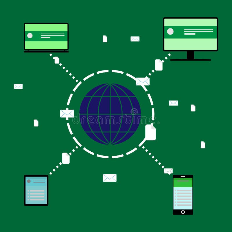 Global Data Transfer between Subscribers Worldwide Stock Vector ...