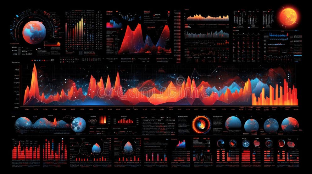 Global Data Visualization stock illustration. Illustration of ...