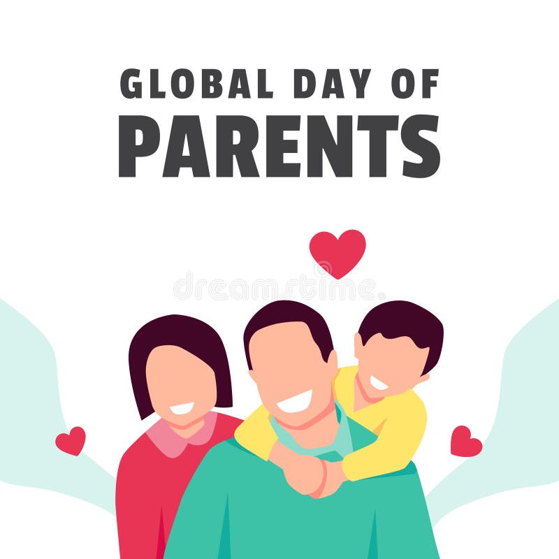 Global Day of Parents Design Flat Illustration Stock Vector ...