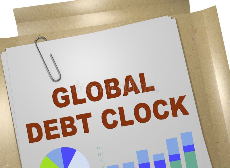 GLOBAL DEBT CLOCK concept stock illustration. Illustration of commerce ...