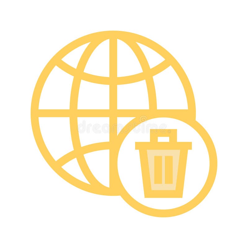 Global Delete Color Line Icon Stock Illustration - Illustration of ...