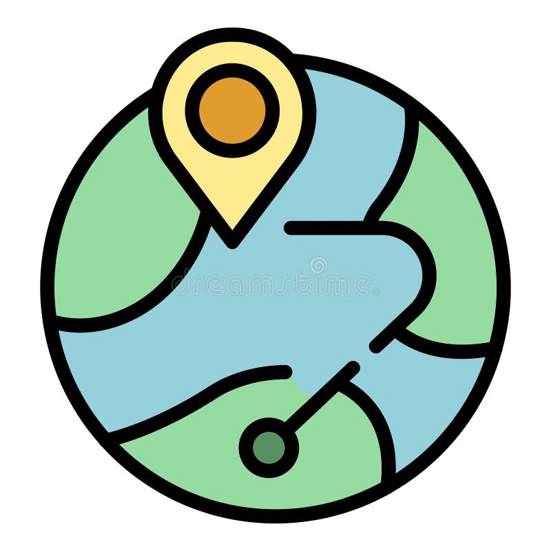 Global Air Delivery Icon Color Outline Vector Stock Illustration ...