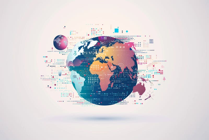 Global Design of Digital Business. by Generative Ai Stock Illustration ...