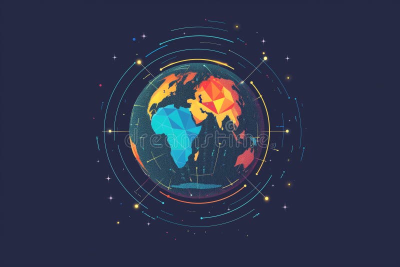 Global Design of Digital Business. by Generative Ai Stock Illustration ...