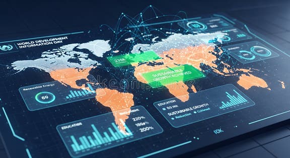 Global Development Data Visualization Stock Illustration - Illustration of visualization, world ...