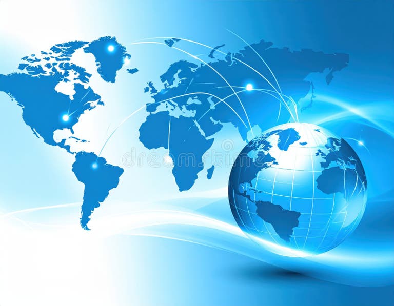 Global Digital Communication Network with Interconnected Continents and ...
