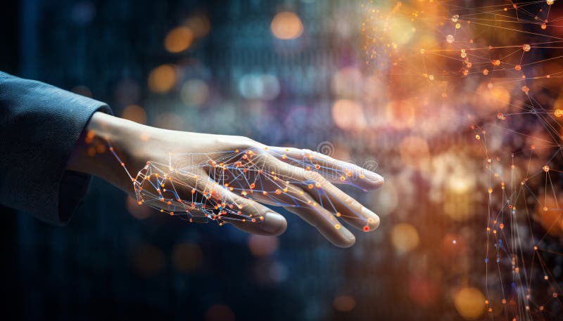 Global Digital Connections with Technology. Magical Hand Conceptual ...