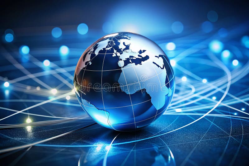Global Digital Connectivity a Minimalist Blue Globe Concept ...