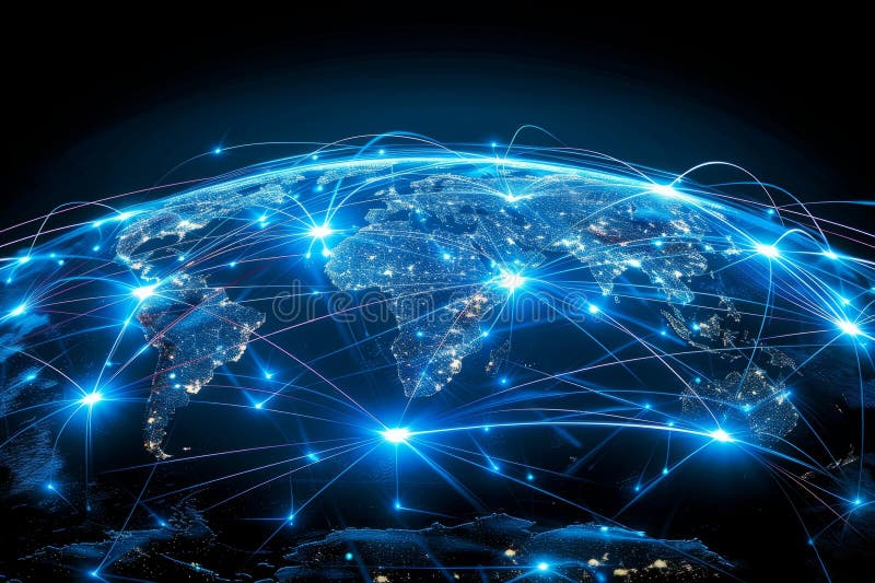 Global Digital Connectivity Stock Illustration - Illustration of ...