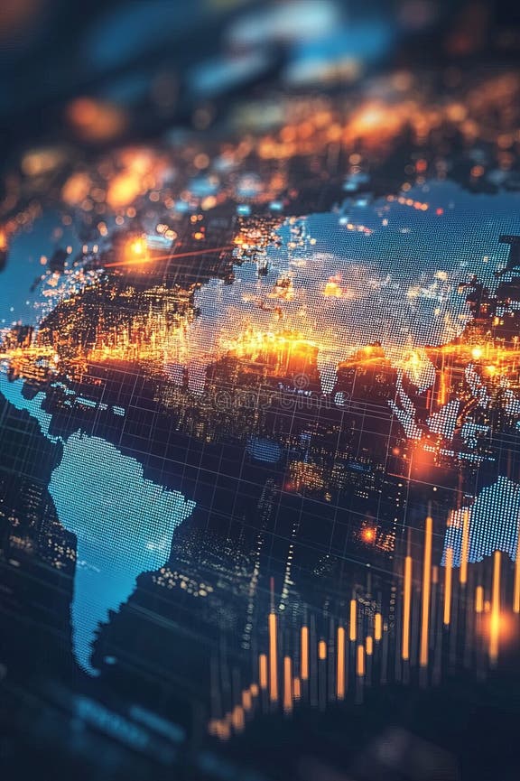 Global Digital Landscape: Illuminated Data Networks and Technology Map ...
