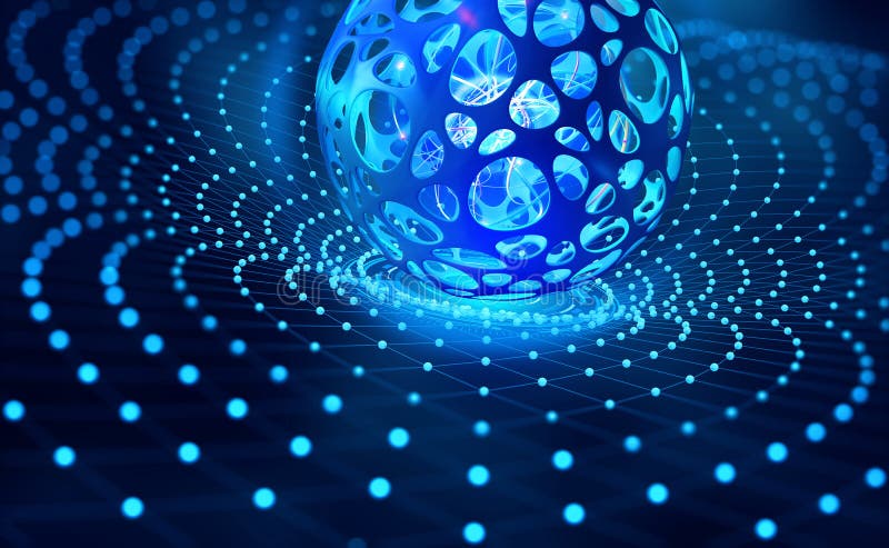 Global Digital Network. Blockchain Technology Stock Illustration ...