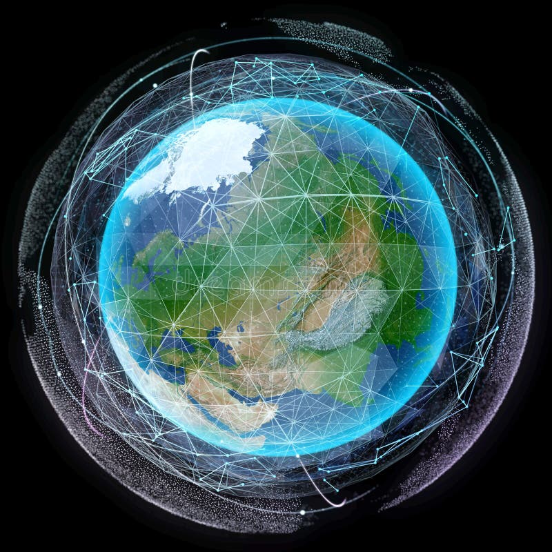 Global Digital Network Earth Stock Illustration - Illustration of ...