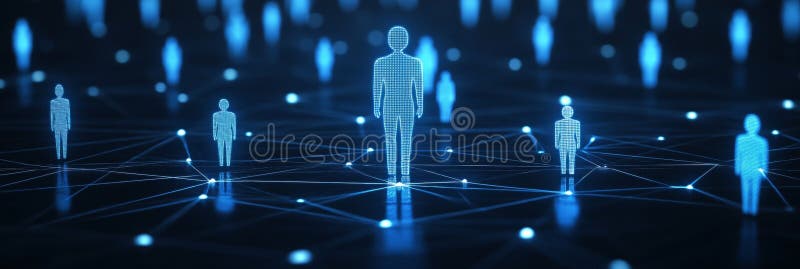 Global Digital Network, Interconnected Human Figures, Technological ...