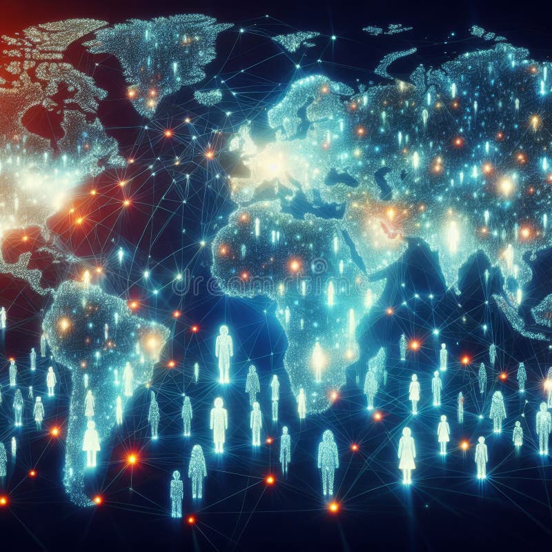 Global Network Connections with Laptops Stock Photo - Image of ...