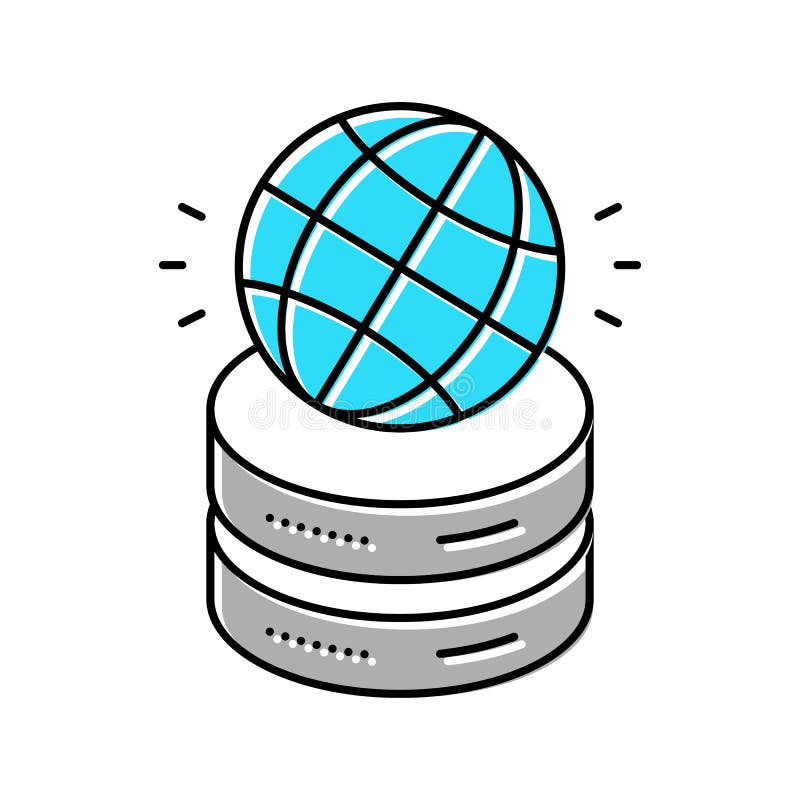 Global Digital Processing Color Icon Vector Illustration Stock Vector ...