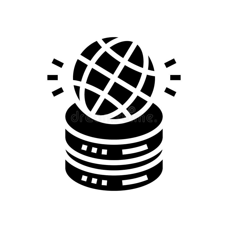 Global Digital Processing Glyph Icon Vector Illustration Stock Vector ...