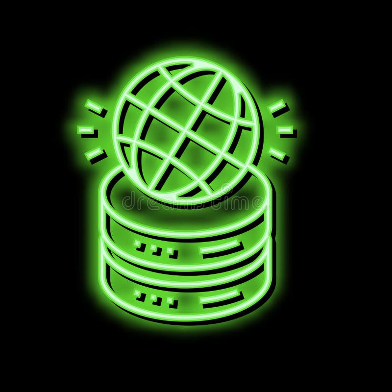 Global Digital Processing Neon Glow Icon Illustration Stock Vector ...