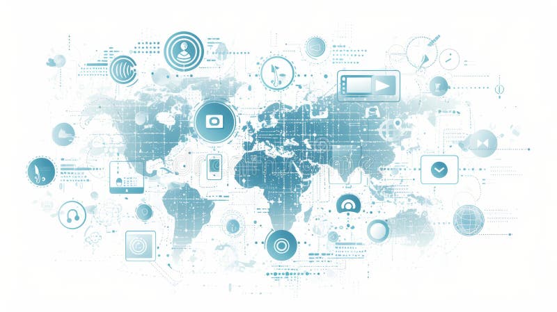 Global Digital Technology and the Internet of Things Concept Map Stock ...