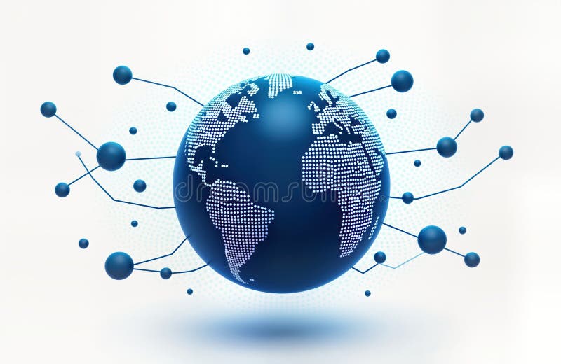 Global Digital Transformation Icon Stylized Globe. World Map Made of ...